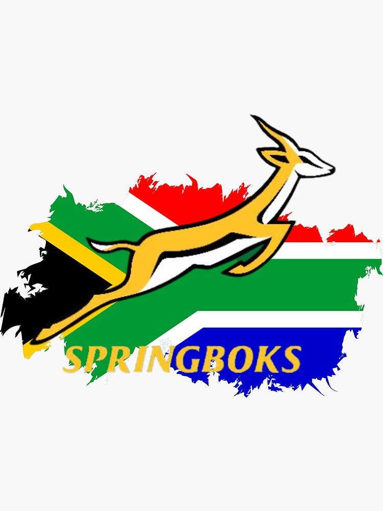 "Springbok on South African flag" Sticker for Sale by RockSolidZA ...