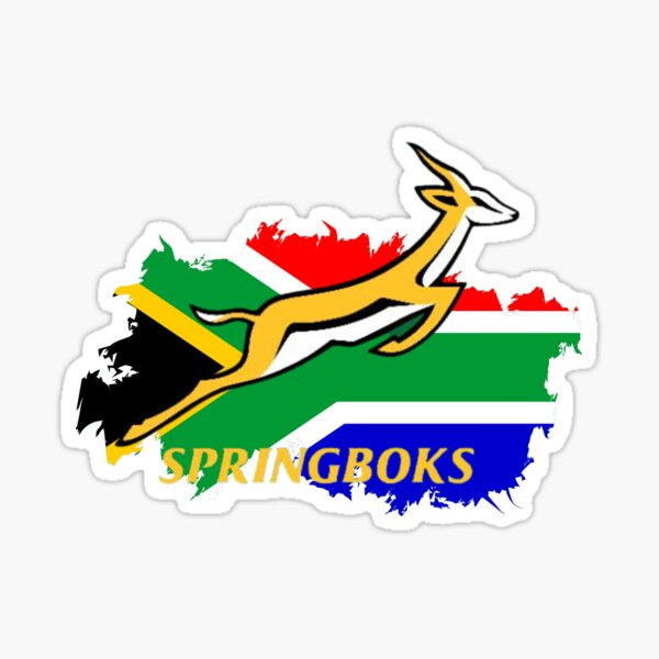 "Springbok on South African flag" Sticker for Sale by RockSolidZA ...