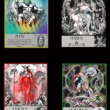 "Stickers Pack Greek Mithology: Zeus, Hades, Athenea, Poseidon" Sticker ...