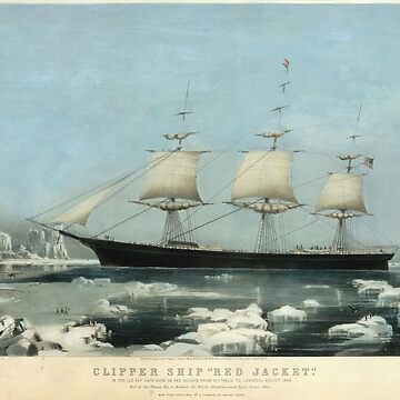 "Clipper ship 'Red Jacket' in the ice off Cape Horn" Sticker for Sale ...