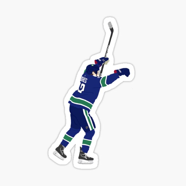 "quinn hughes goal celly drawing" Sticker for Sale by aksav | Redbubble