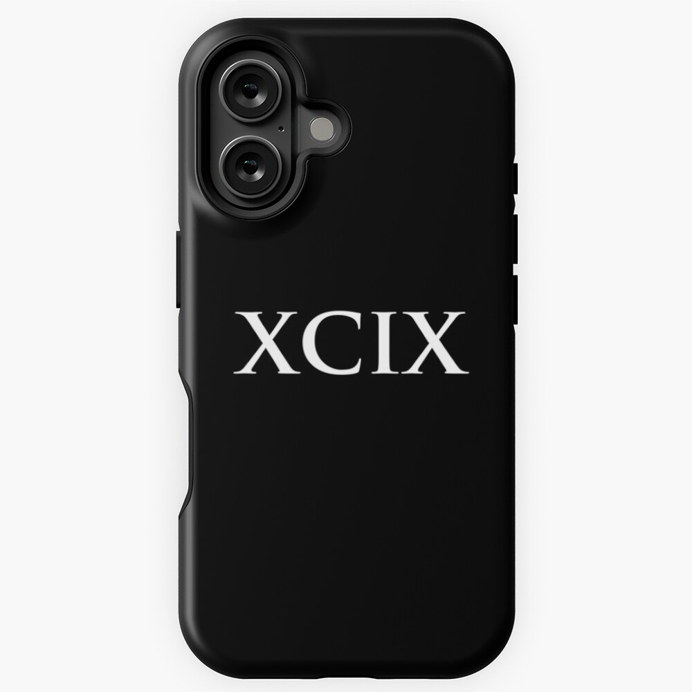 "Number 99 Roman Numeral XCIX Black and White" Sticker for Sale by ...