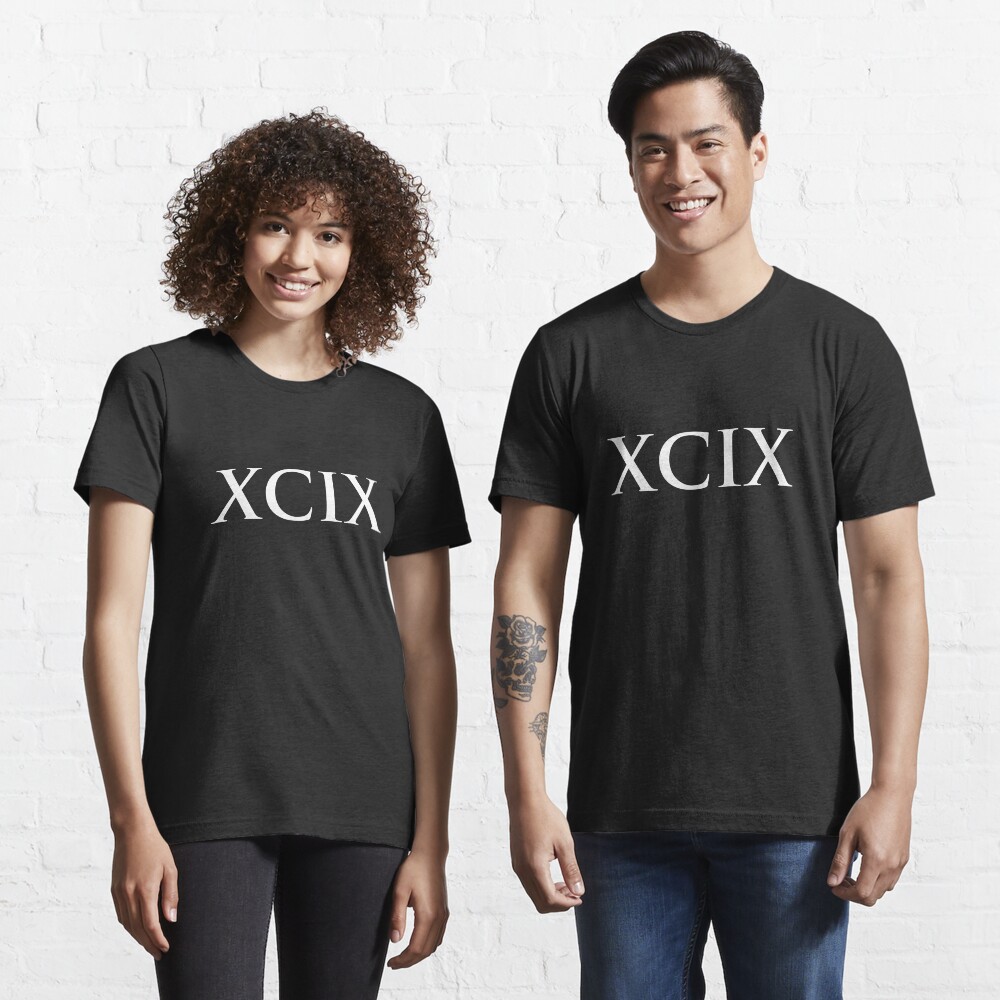 "Number 99 Roman Numeral XCIX Black and White" Sticker for Sale by ...