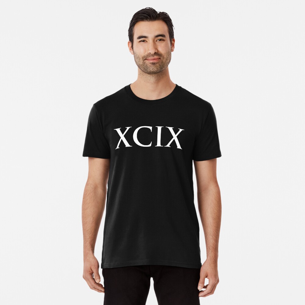 "Number 99 Roman Numeral XCIX Black and White" Sticker for Sale by ...
