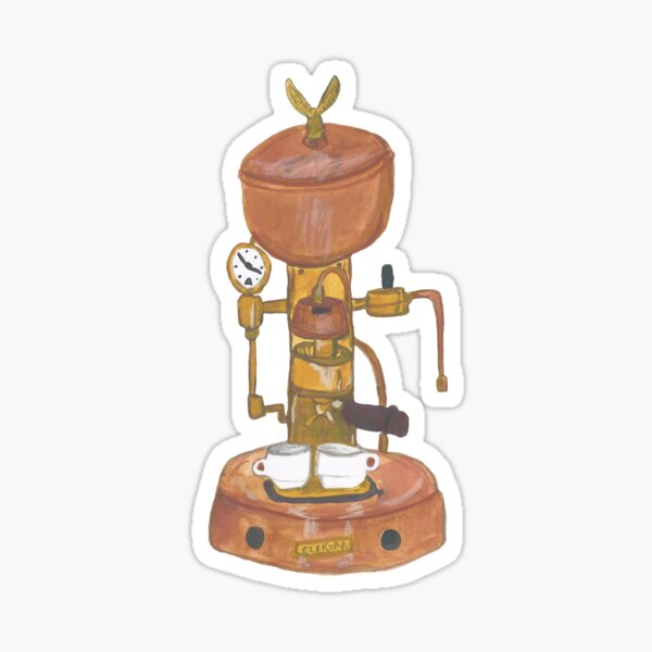 "Vintage espresso machine - get woke! Hand painted quirky design ...