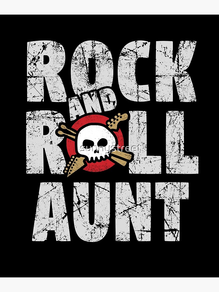 "Rock and Roll Aunt Skull and Guitar Logo" Photographic Print for Sale ...