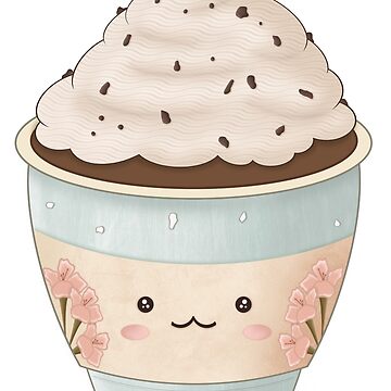 "Cute Kawaii Cappuccino Cup Stickers" Sticker by LilianasDesign | Redbubble