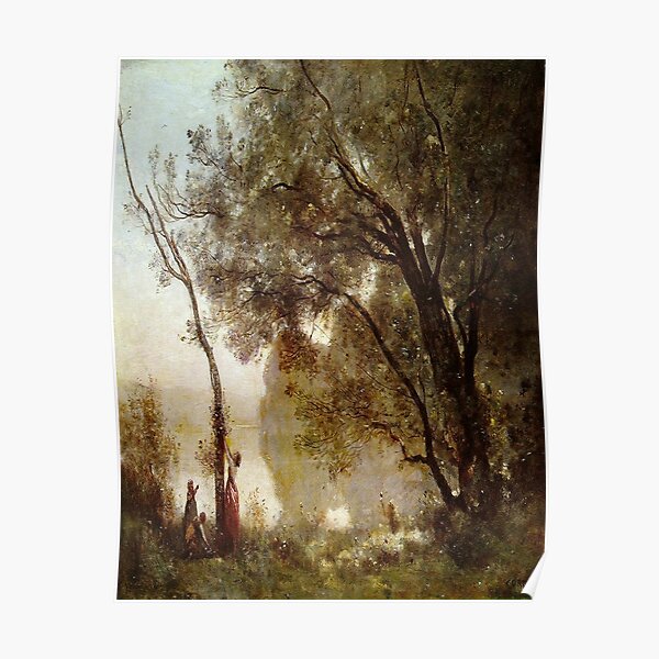 "Souvenir de Mortefontaine-Jean-Baptiste-Camille Corot" Poster for Sale ...