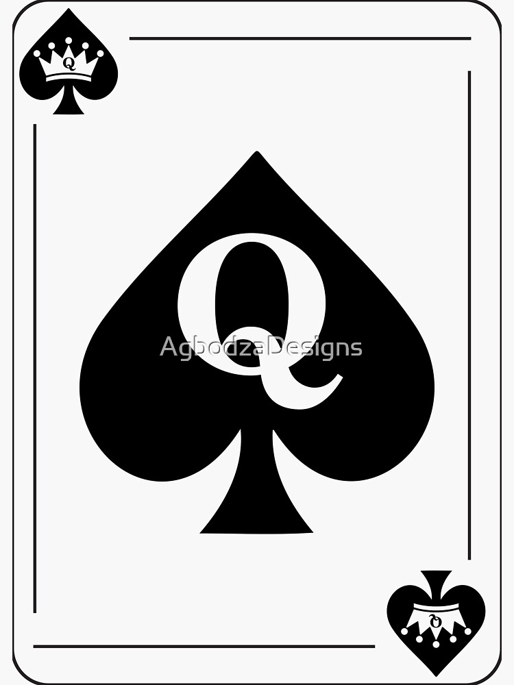 "Queen of Spades Playing Card Design" Sticker for Sale by ...