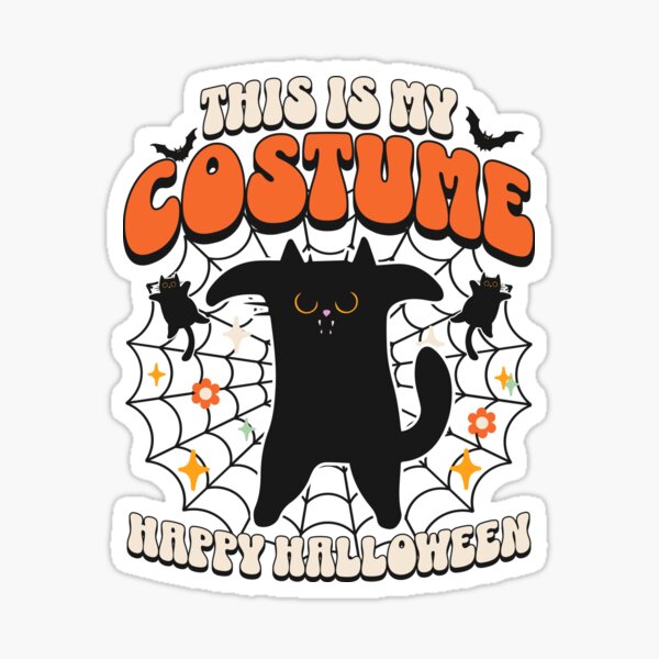 "This is my costume - black cat web" Sticker for Sale by AgbodzaDesigns ...
