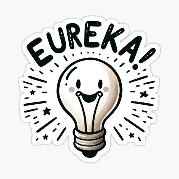 "Eureka Lightbulb" Sticker for Sale by NeatSplash | Redbubble
