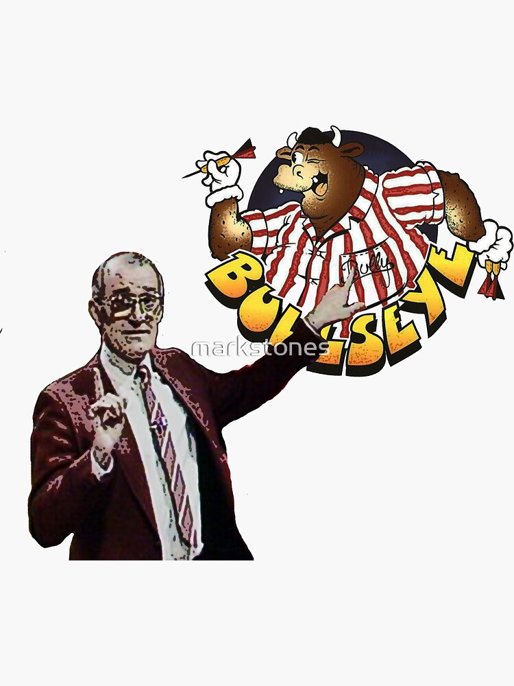 "Jim Bowen. Bullseye TV show" Sticker for Sale by markstones | Redbubble
