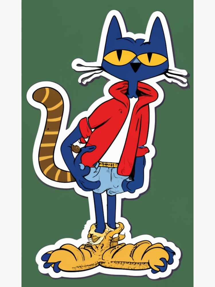 "Pete the cat cartoon vector art" Sticker for Sale by FenwickDesign99 ...