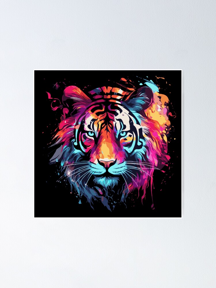"Colorful Bright Tiger " Poster for Sale by neatdesignsbycm | Redbubble