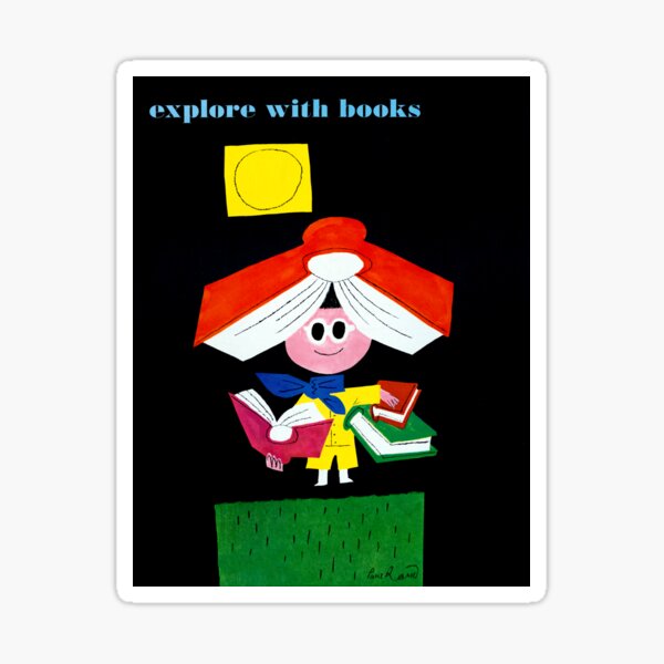 "Explore With Books! Paul Rand" Sticker for Sale by rocketshipretro ...