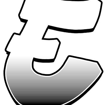 "Letter E - White / Grey Fade" Sticker for Sale by Dmitri-Art | Redbubble