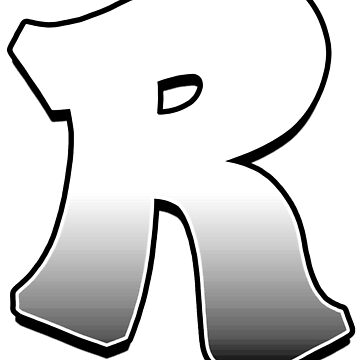 "Letter R - White / Grey Fade" Sticker for Sale by Dmitri-Art | Redbubble