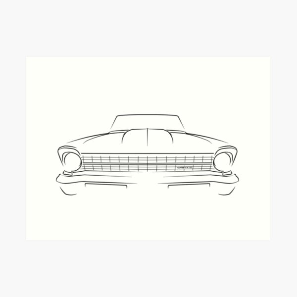"1967 Chevy II Nova - front Stencil, black" Art Print for Sale by mal ...