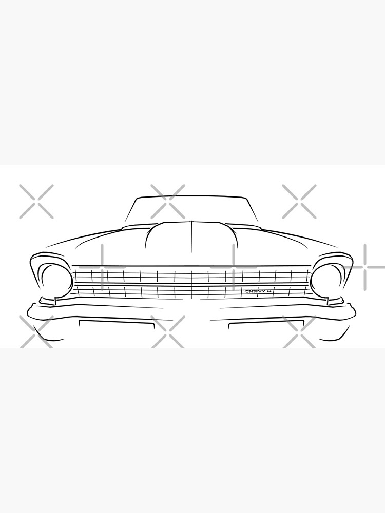 "1967 Chevy II Nova - front Stencil, black" Art Print for Sale by mal ...