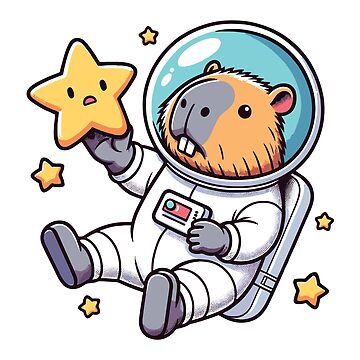 "Galactic Capy-Commander!" Sticker for Sale by StickerNestHQ | Redbubble