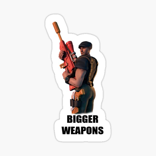 "Bigger Weapons I Need More Bullets Funny Tiktok Sticker" Sticker for ...