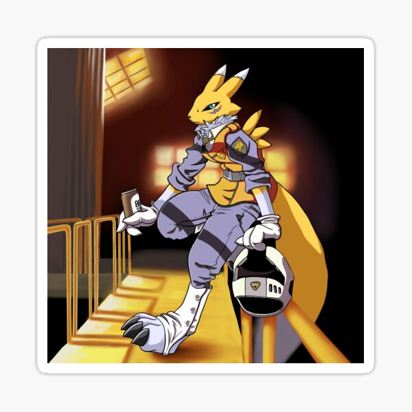 "Labor Patrol Renamon" Sticker by Dozerguy | Redbubble