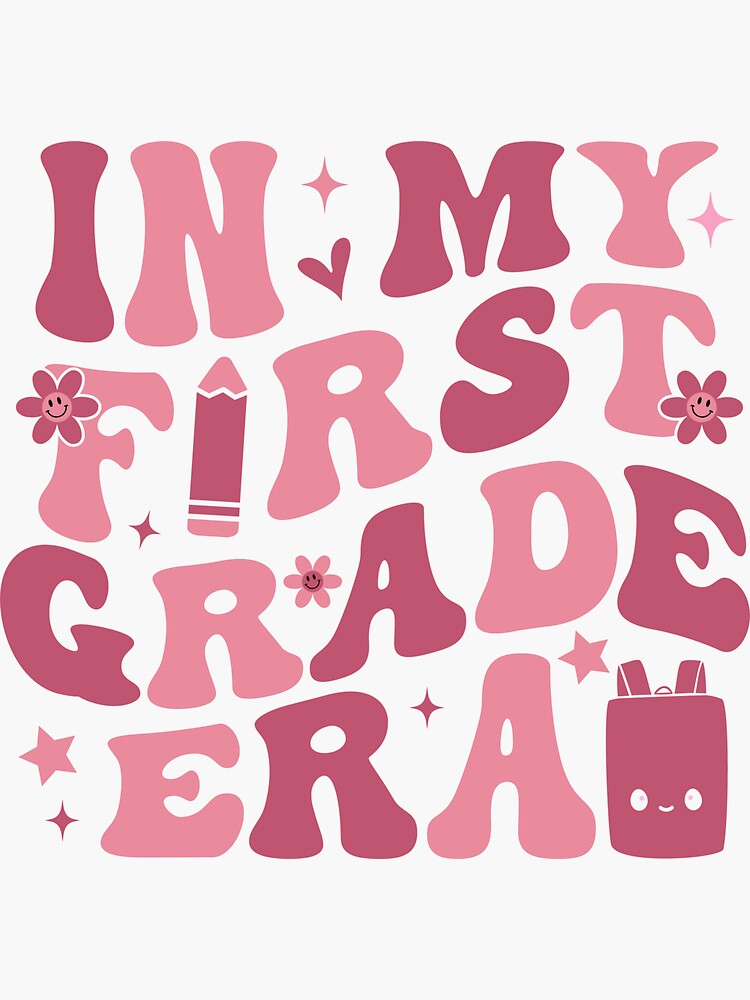 "Little Girl 1st Grade In My First Grade Era Kids Youth Boy " Sticker ...