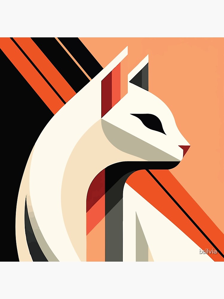 "Art Deco Cat Portrait: Vintage Glamour Meets Feline Elegance ...