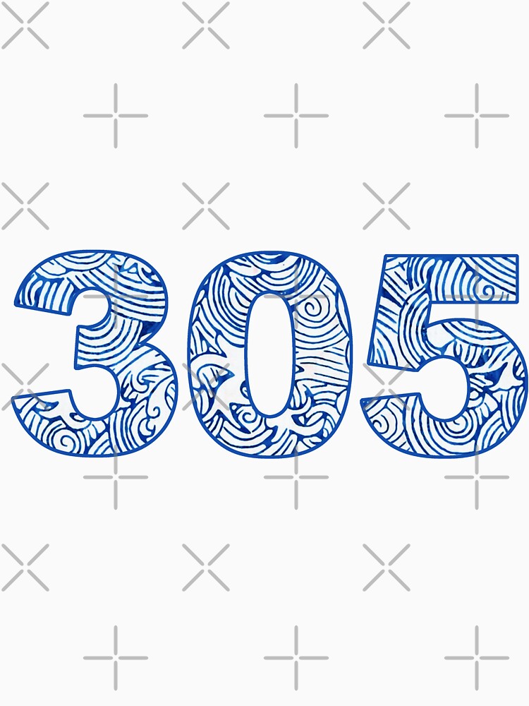 "305 Area Code" T-shirt for Sale by jamiemaher15 | Redbubble | miami t ...