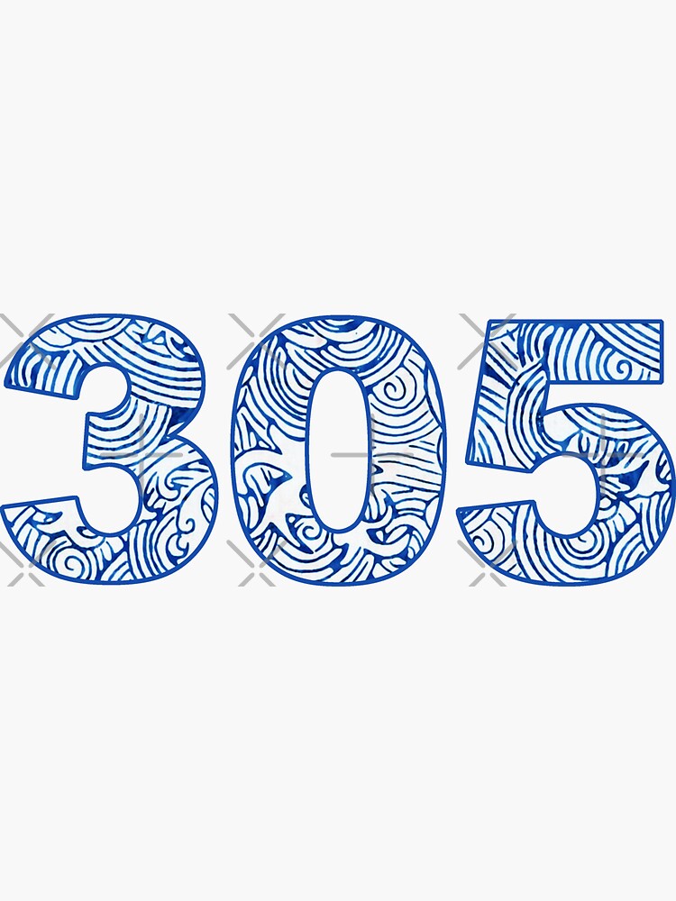 Pegatina «Código de área 305» de jamiemaher15 | Redbubble