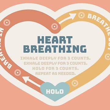 "HEART BREATHING TECHNIQUE - mindfulness exercise - " Sticker for Sale ...