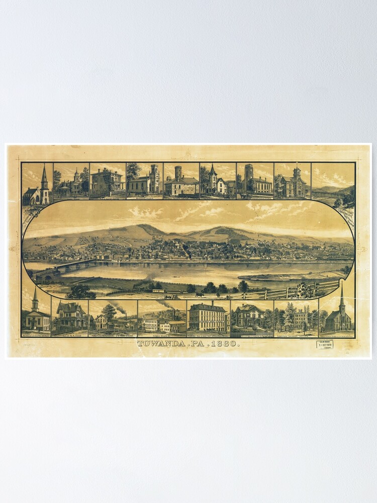 Póster «Vista aérea de Towanda, Pennsylvania (1880)» de allhistory ...