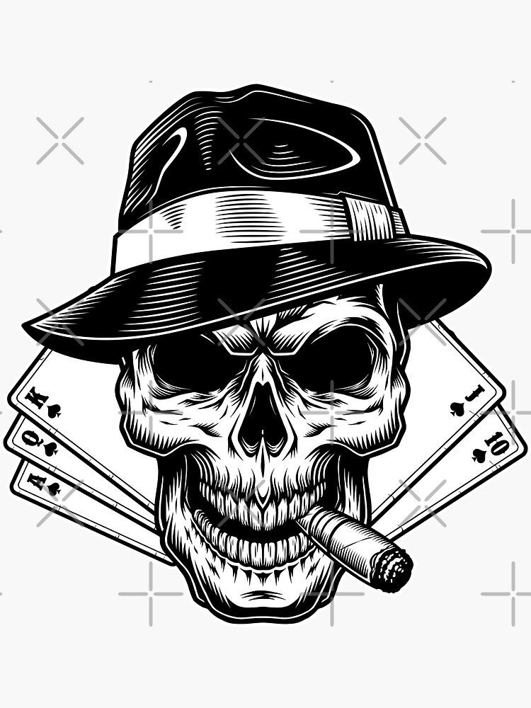 "Gangster Skull II" Sticker for Sale by gabrieltiveron | Redbubble
