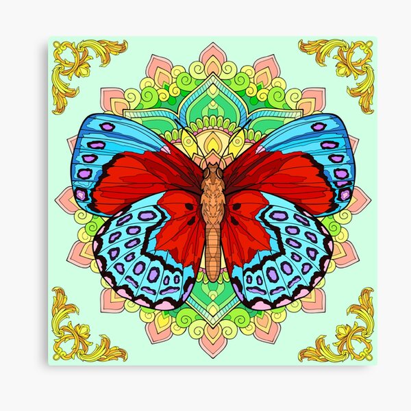Red Butterfly Mandala Wall Art for Sale | Redbubble