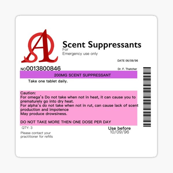 "ABO “scent suppressant” medication sticker" Sticker for Sale by ...
