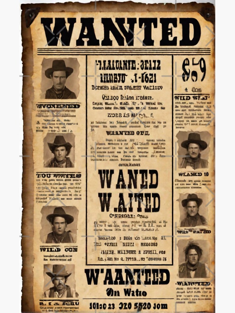 "The Legendary Gunslinger: Wanted Sign in the Wild West" Sticker by ...