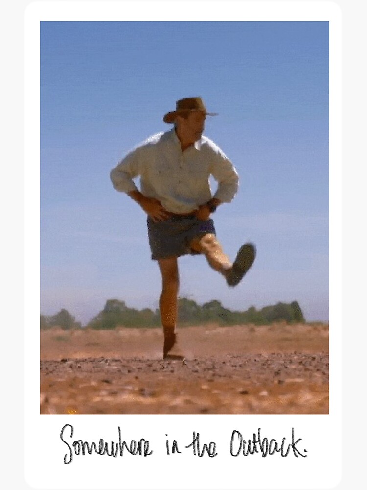 "ALL AUSSIE ADVENTURES RUSSELL COIGHT DANCING OUTBACK" Sticker for Sale ...