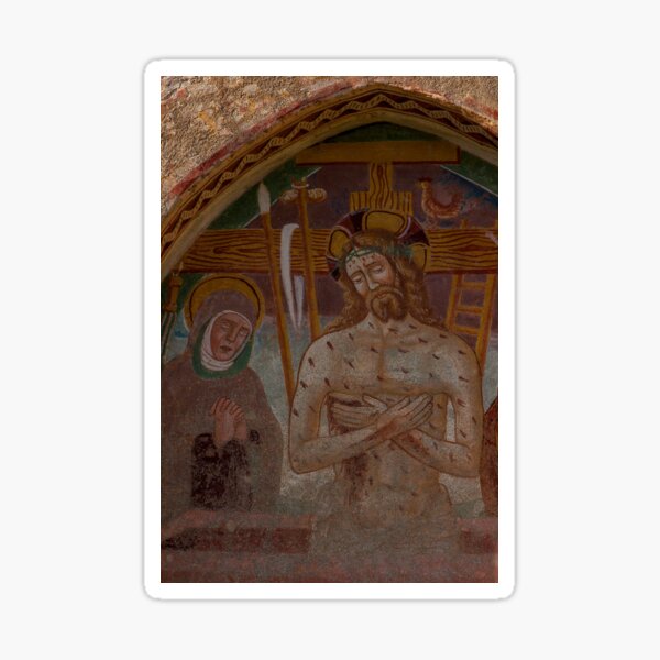 "Man of Sorrows, Christ staunches his final wound" Sticker for Sale by ...