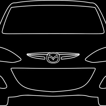 "Mazda 2 Demio 2010-2014 front white lined art" Sticker for Sale by ...