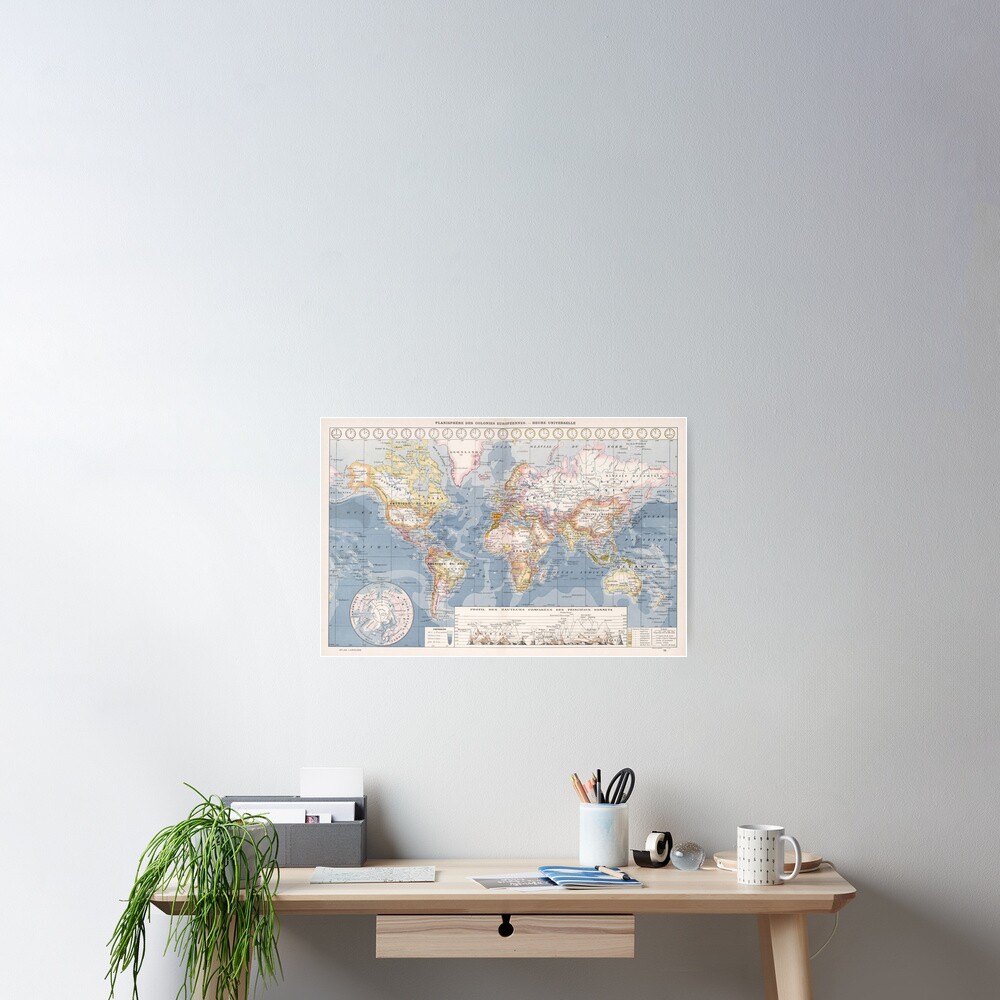 "Vintage Map of The World (1900)" Poster for Sale by BravuraMedia ...