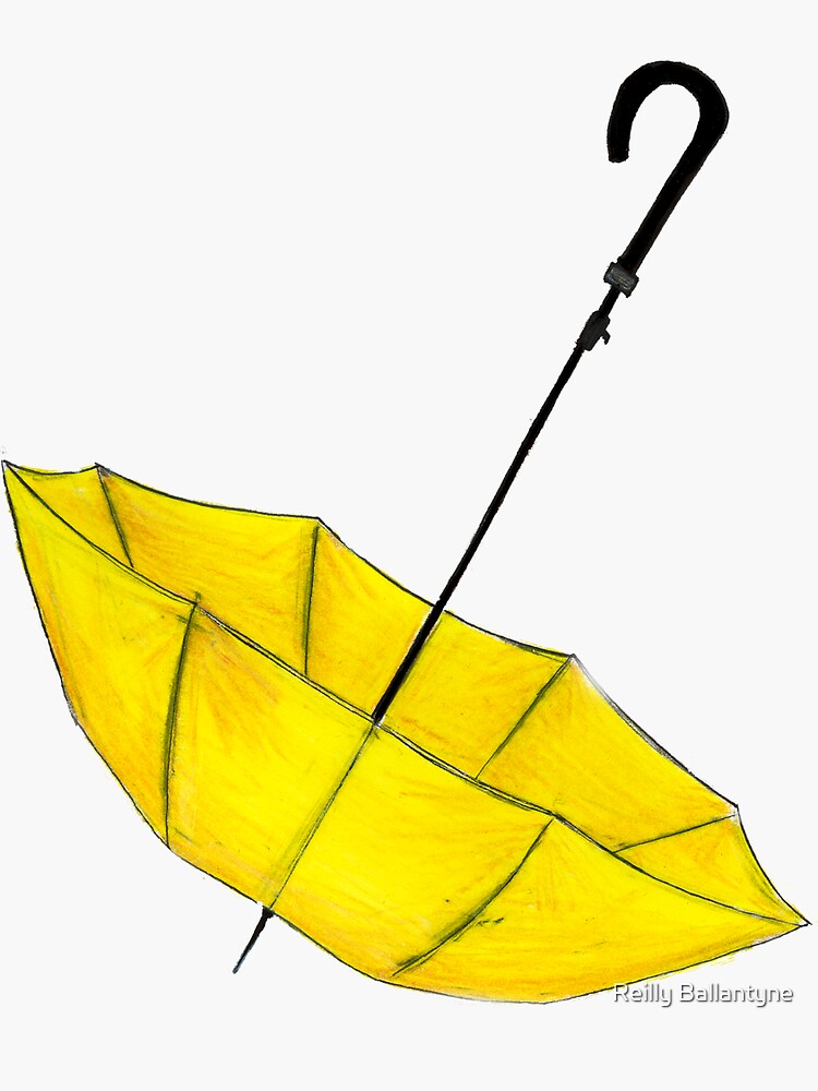 "The Yellow Umbrella" Sticker for Sale by a-light-rain | Redbubble