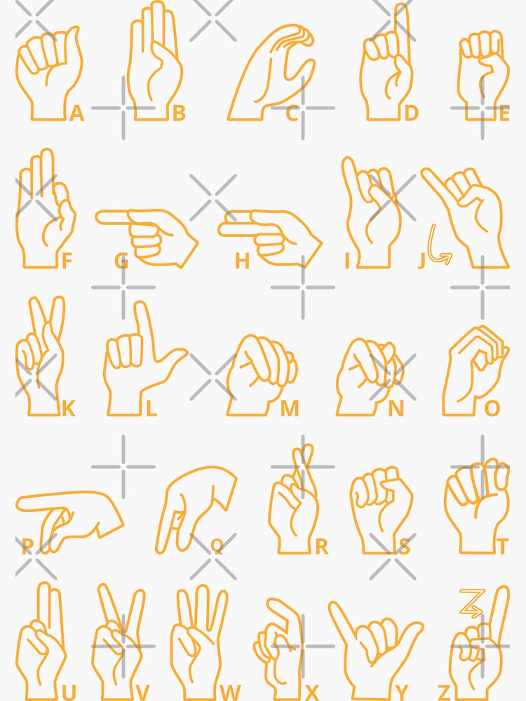 "ASL American Sign Language Alphabet III" Sticker for Sale by lemon ...