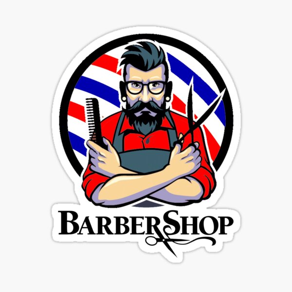 "barber shop" Sticker for Sale by manuelgraphic | Redbubble