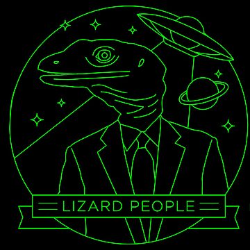 "Lizard People, Reptilian conspiracy theory" Sticker for Sale by ...
