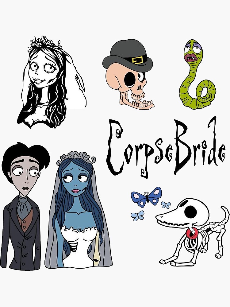 "Corpse Bride Stickers" Sticker for Sale by Aly A | Redbubble