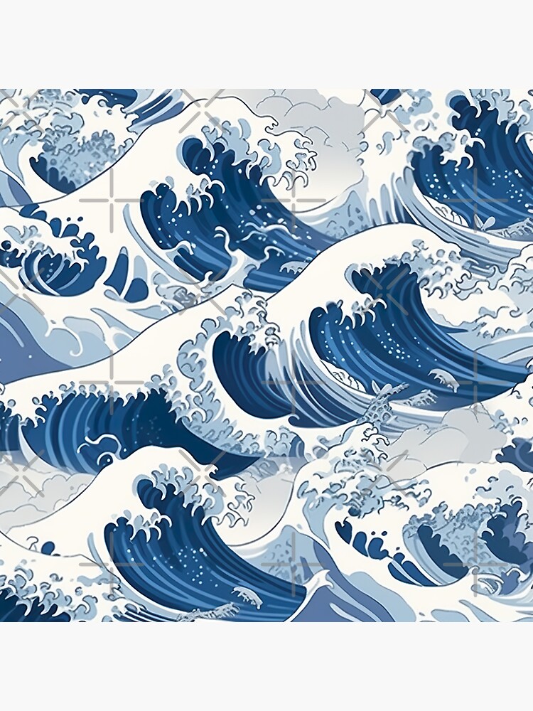 "Hokusai Waves - Anime Patterns" Sticker for Sale by KAIGAME Art ...