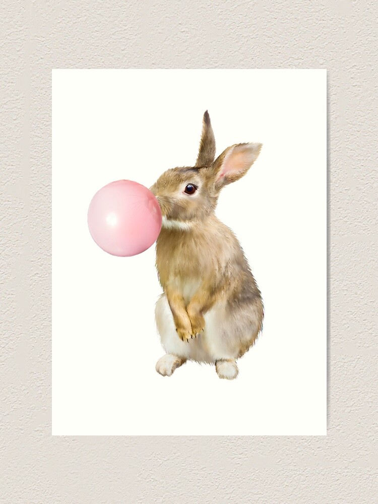 "Bunny Rabbit with Bubble Gum - Cute Blowing Bubble - Nursery Child ...