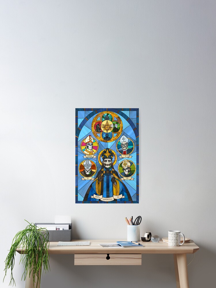 "Ghost Band Papas Stained Glass Window Art" Poster for Sale by EnvyQ00 ...
