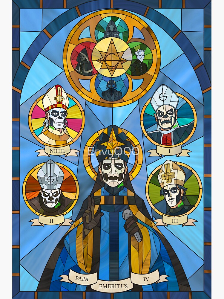 "Ghost Band Papas Stained Glass Window Art" Sticker for Sale by EnvyQ00 ...