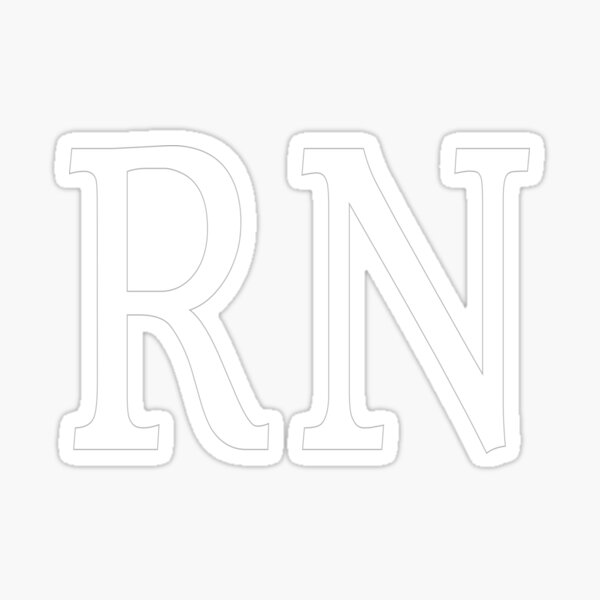 "RN Initials Monogram Elegant White Letters" Sticker for Sale by ...